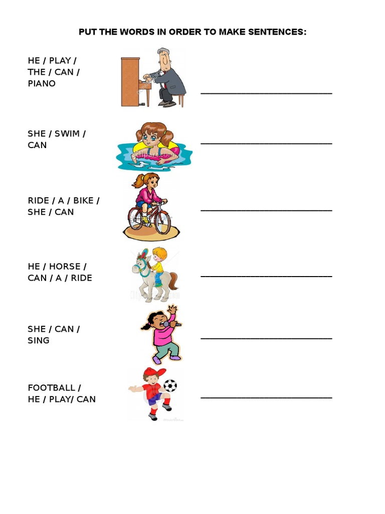 Can and Can't Sentences for Kids | PDF