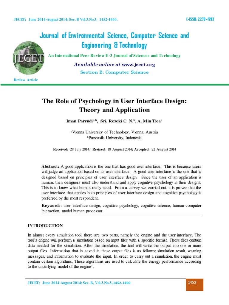 The Role of Psychology in Interface Design | PDF | Human–Computer ...