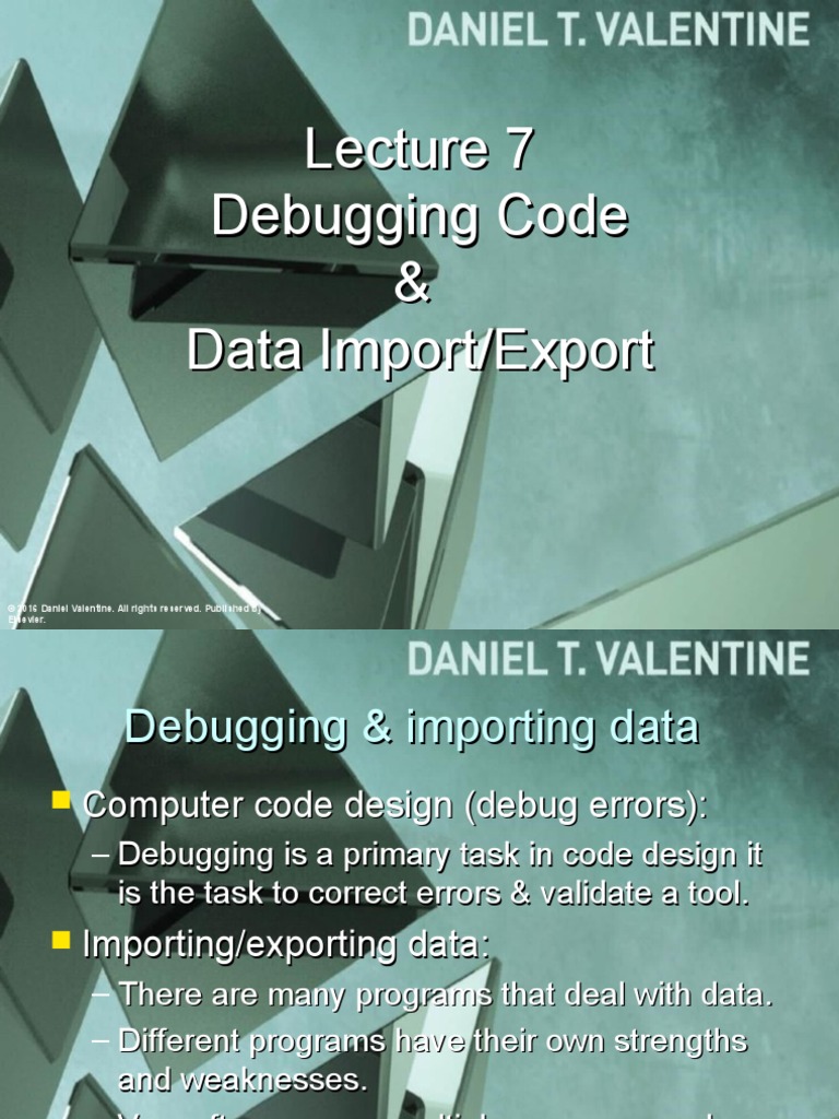 Debugging Code & Data Import/Export | Download Free PDF | Microsoft ...