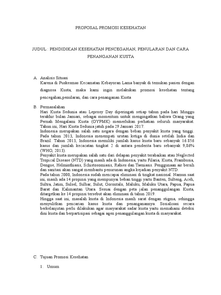 Proposal Promosi Kesehatan | PDF