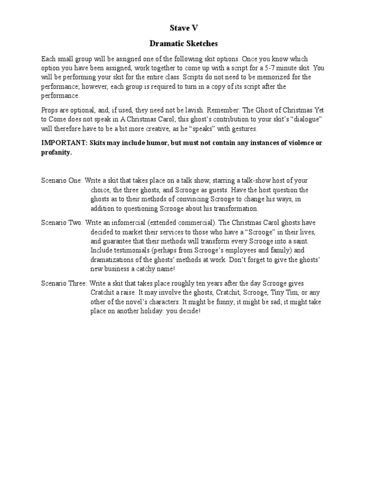 Seussified Christmas Carol Skit Guide | PDF | Ebenezer Scrooge | A ...
