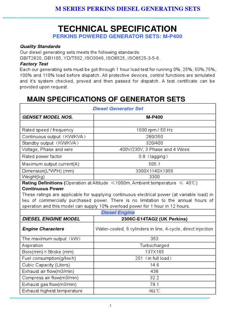 Generator Perkins - Uk PDF | PDF | Diesel Engine | Turbocharger