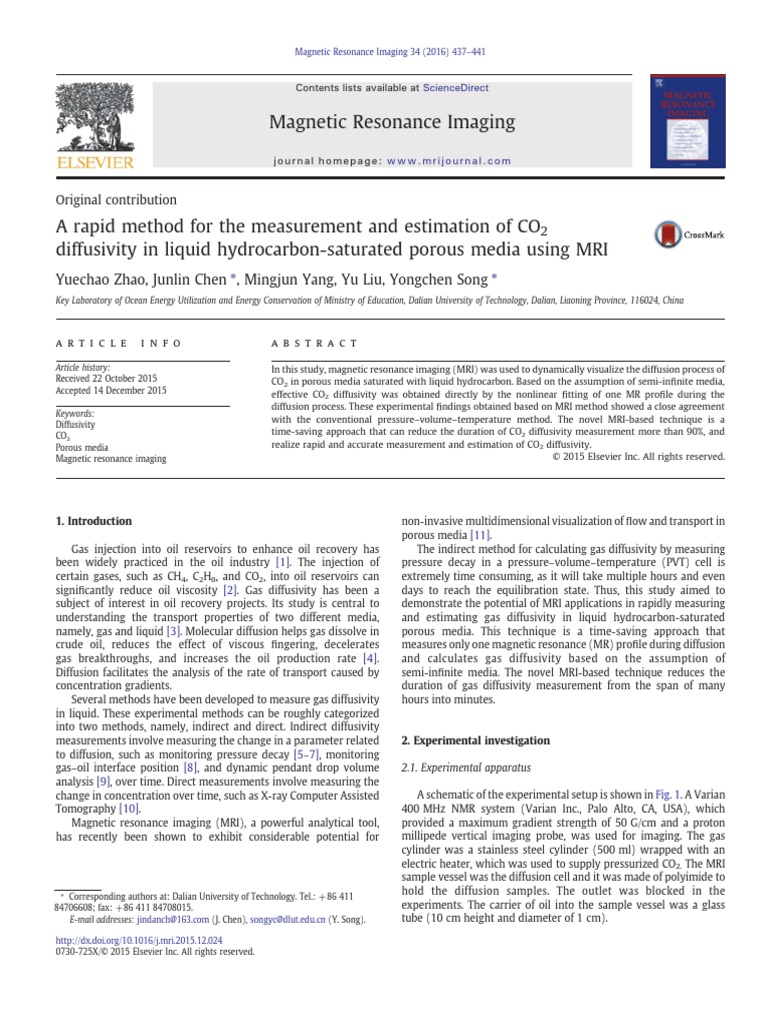 Magnetic Resonance Imaging: Yuechao Zhao, Junlin Chen, Mingjun Yang, Yu ...