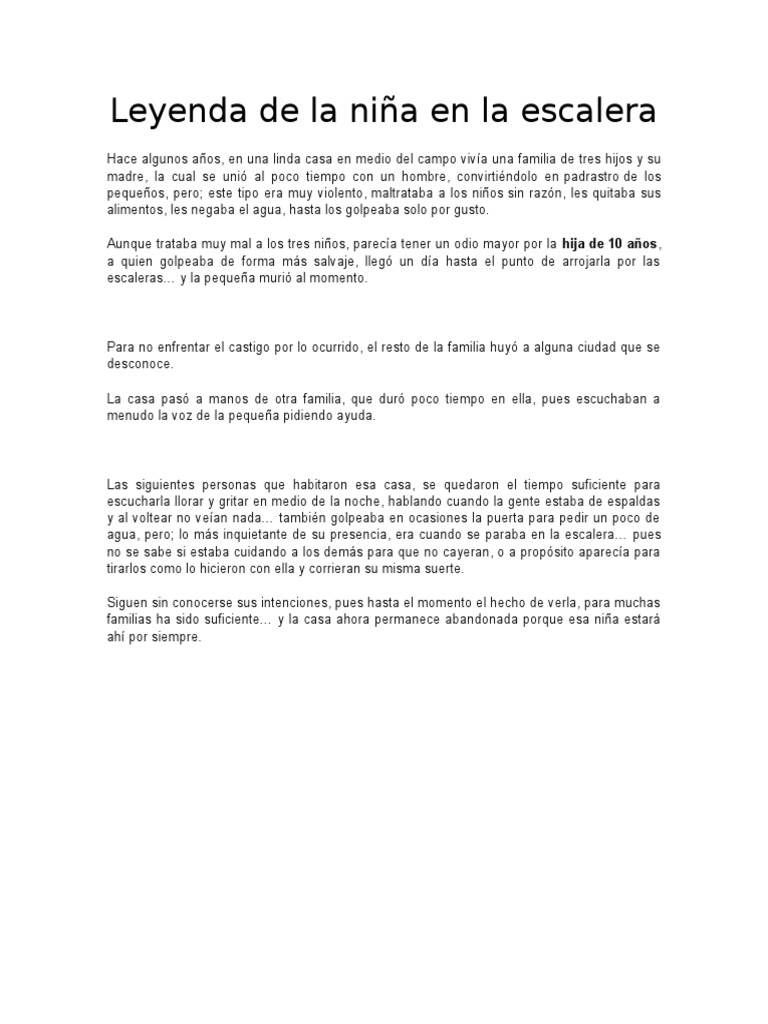 Leyenda de La Niña en La Escalera | PDF