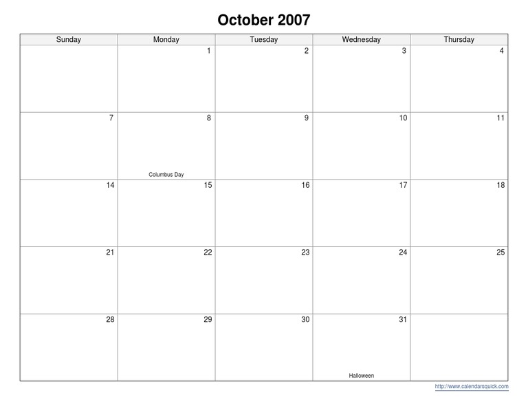 October 2007 Calendar Events | PDF