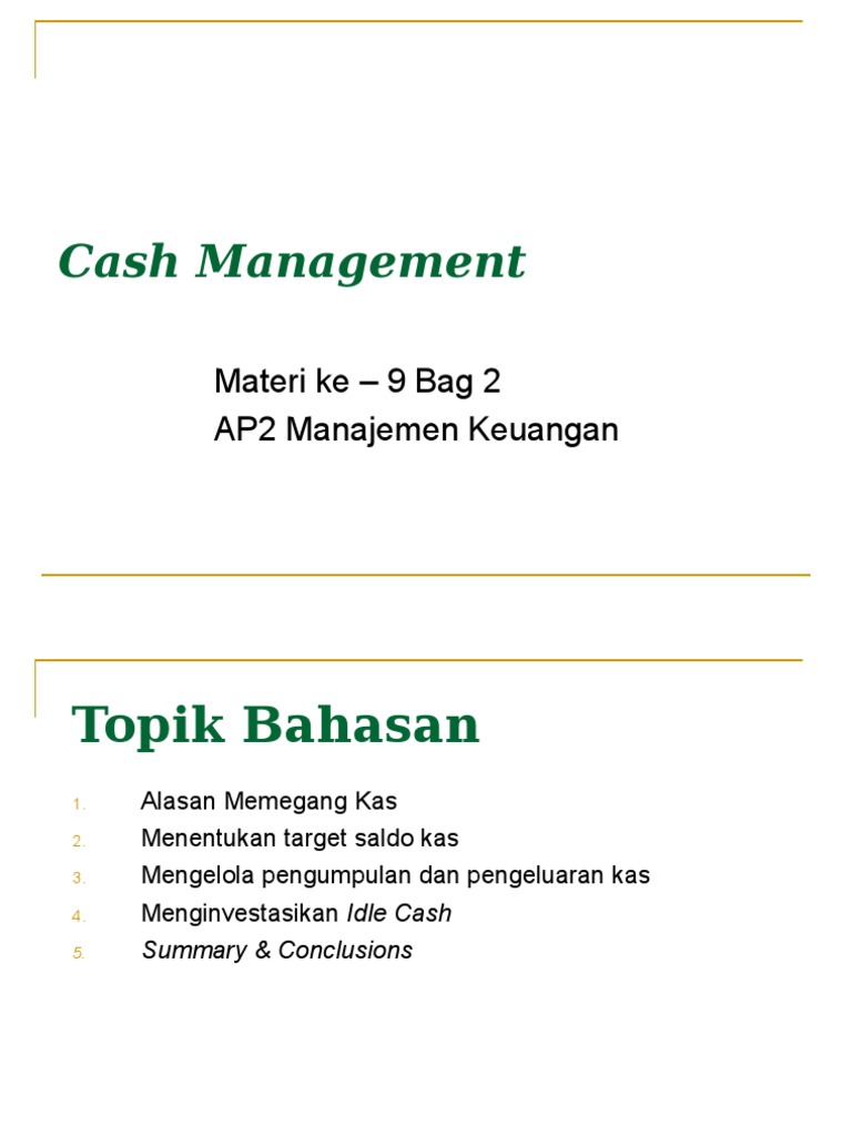 Cash Management | PDF