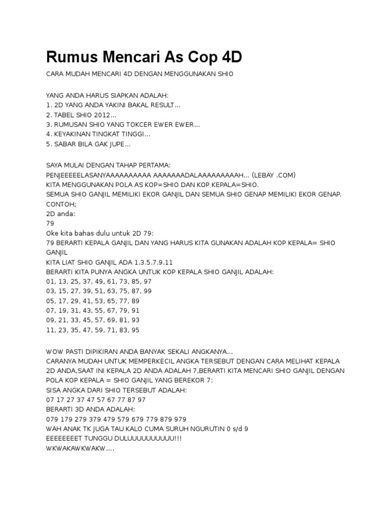 Rumus Mencari As Cop | PDF