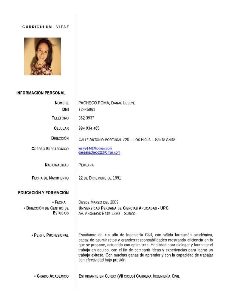 Curriculum Vitae | PDF | Plan de estudios | Educación avanzada