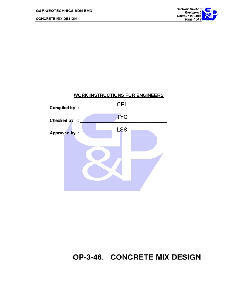 Concrete Mix Design Calculation | PDF | Concrete | Construction Aggregate