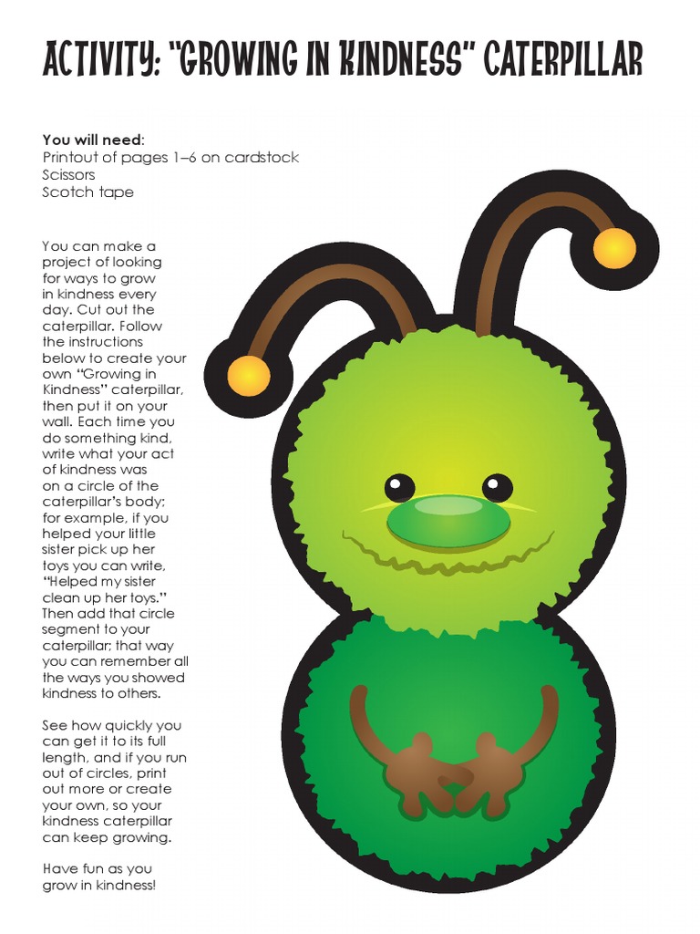 Activity: "Growing in Kindness" Caterpillar | PDF | Patience | Love