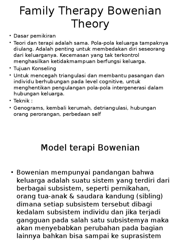 Family Therapy Bowenian Theory | PDF