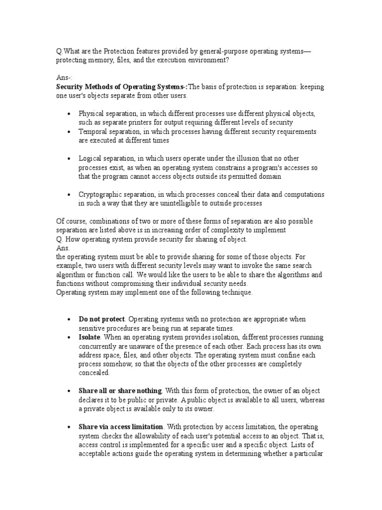 Protection in General-Purpose Operating Systems | PDF | Operating ...