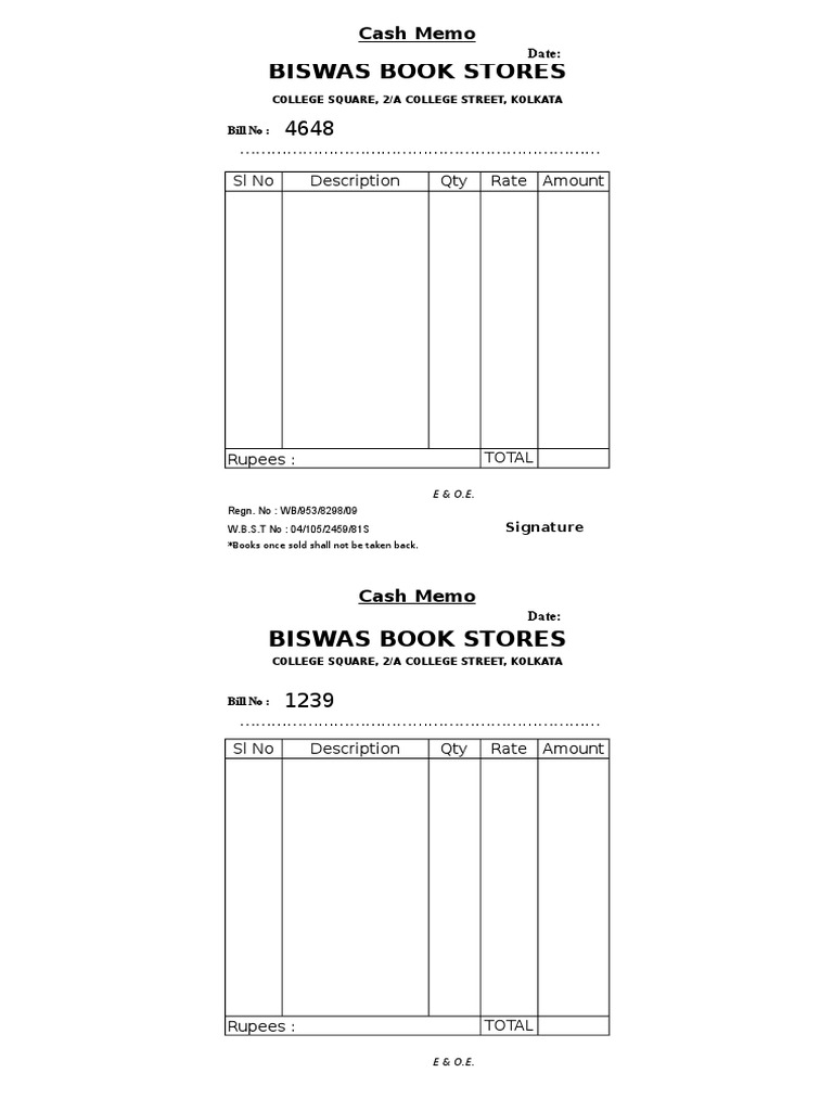 Master Bill Format | PDF | Economies | Business