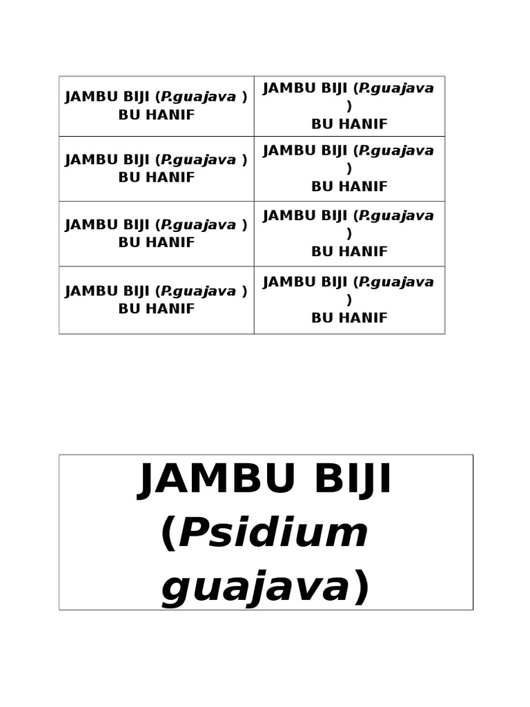 Jambu Biji | PDF