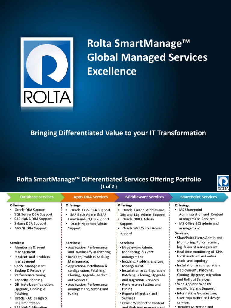 Managed Services Sales Flyer | PDF | Oracle Database | Itil
