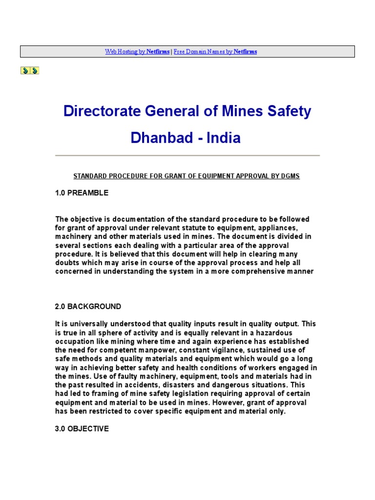 DGMS Testing Procedures | PDF | Forging | Mining