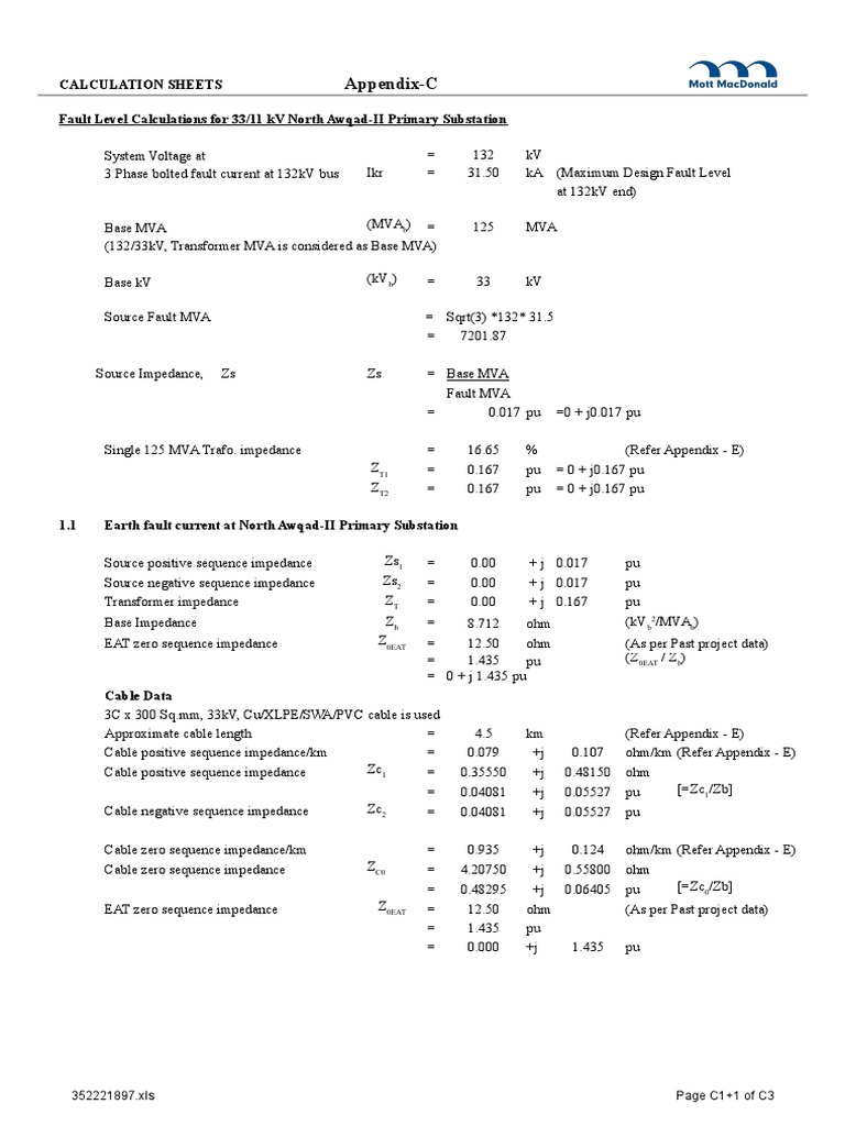 Fault Level Calculations for Substation | PDF | Electrical Impedance ...