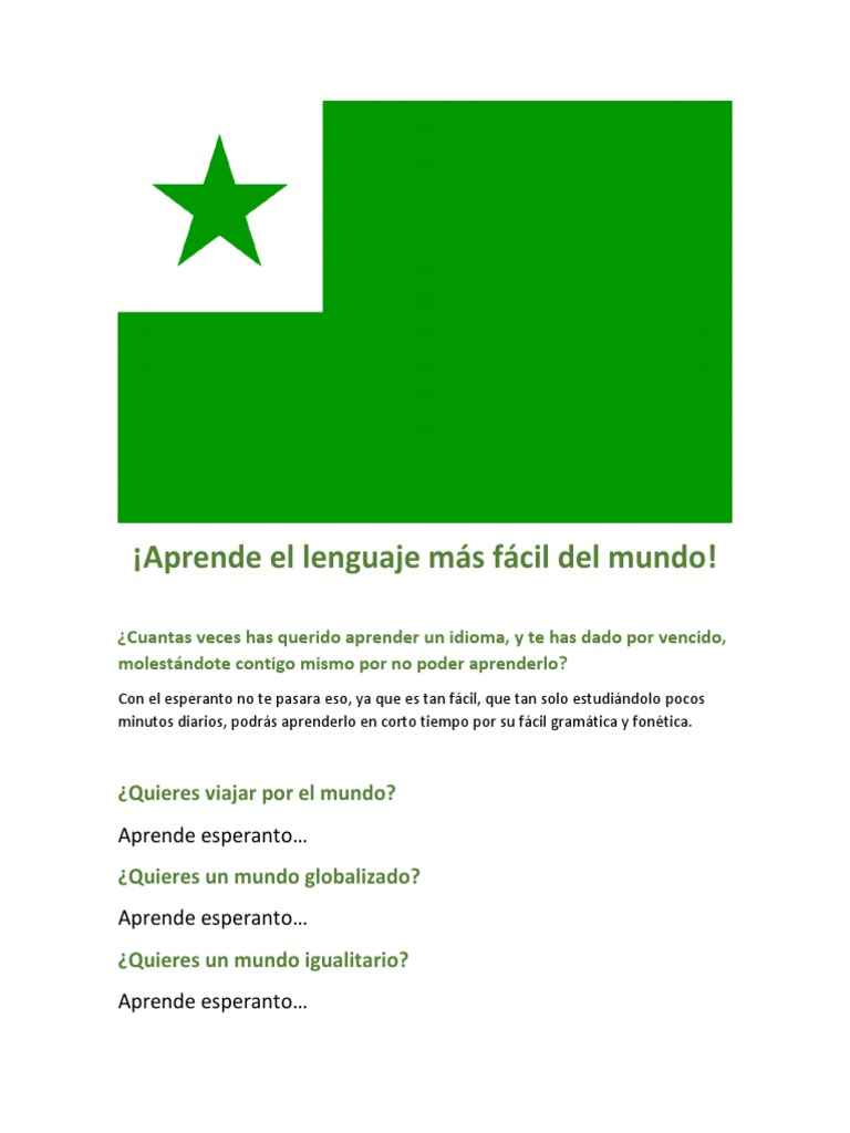 Texto Promocional - El Mundo Esperanto | PDF
