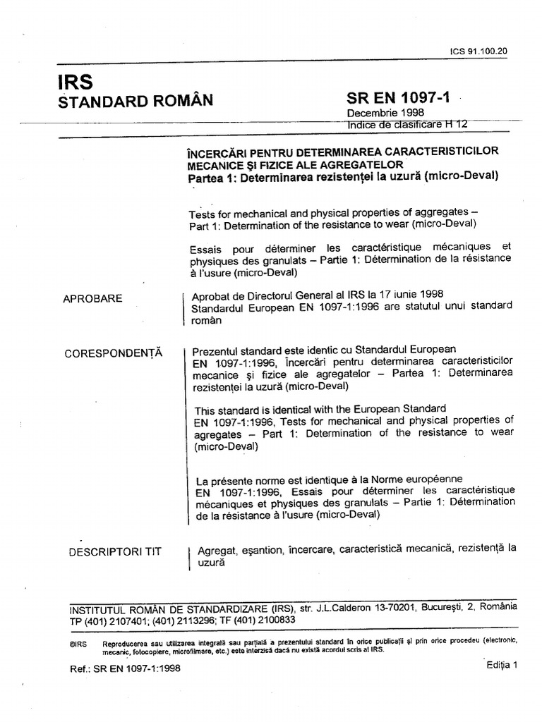 SR en 1097-1-98 PDF | PDF