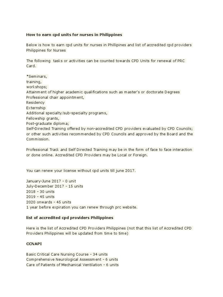 CPD For Nurses | PDF | Nursing | Intensive Care Medicine