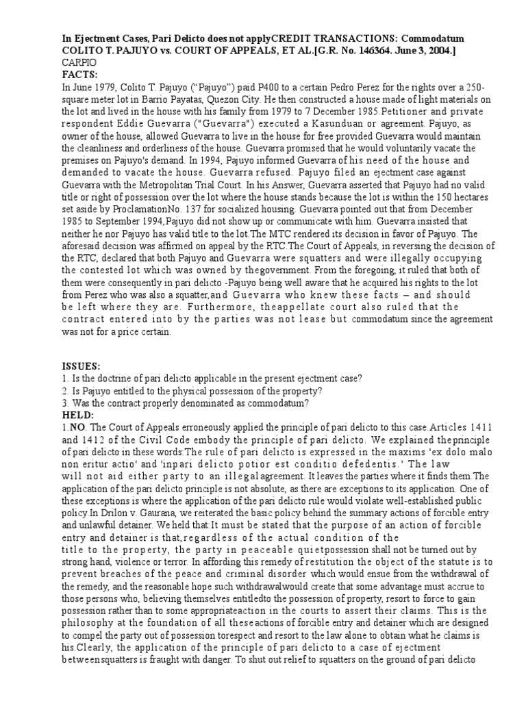 In Ejectment Cases | Download Free PDF | Loans | Mortgage Loan