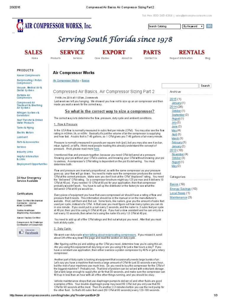 Compressed Air Basics Air Compressor Sizing Part 2 | PDF | Gas ...