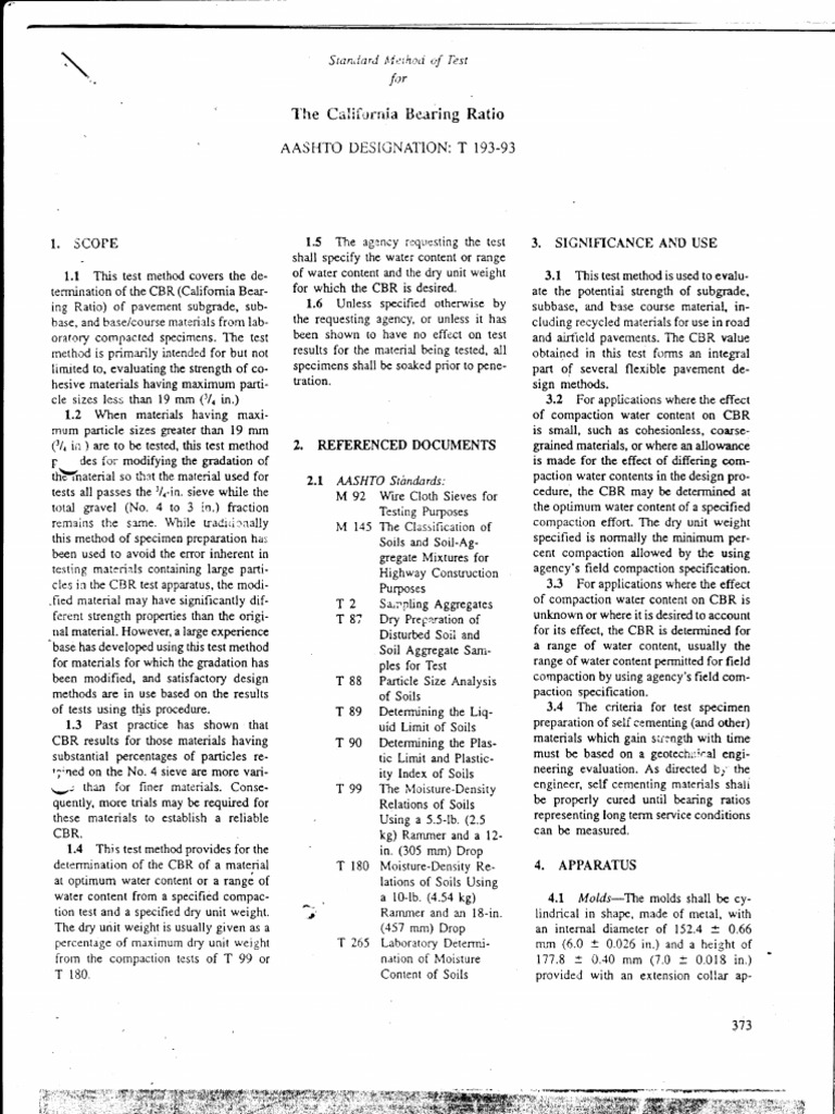 Aashto T 193-93 | PDF | Civil Engineering | Horticulture And Gardening