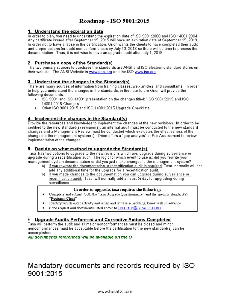 Iso 9001 Checklist For Audit Preperations | PDF | Iso 9000 | Audit