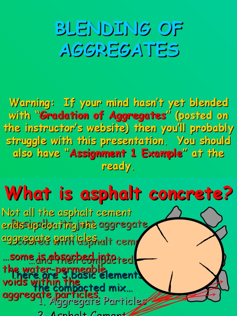 CV301 Mod 2 Blending of Aggregates | PDF | Asphalt | Concrete