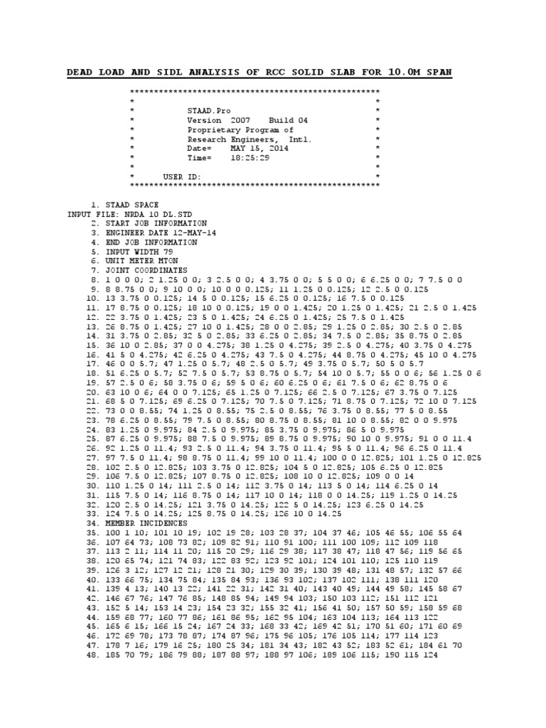 Dead Load and Sidl Analysis of RCC Solid Slab For 10.0M Span | PDF ...