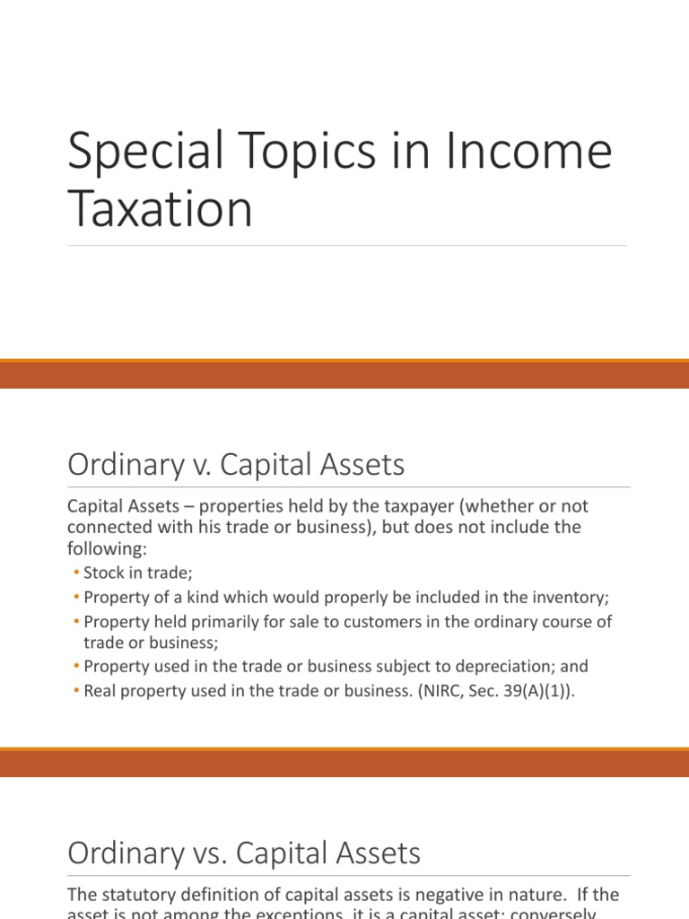 Special Topics in Income Taxation | PDF | Tax Deduction | Dividend