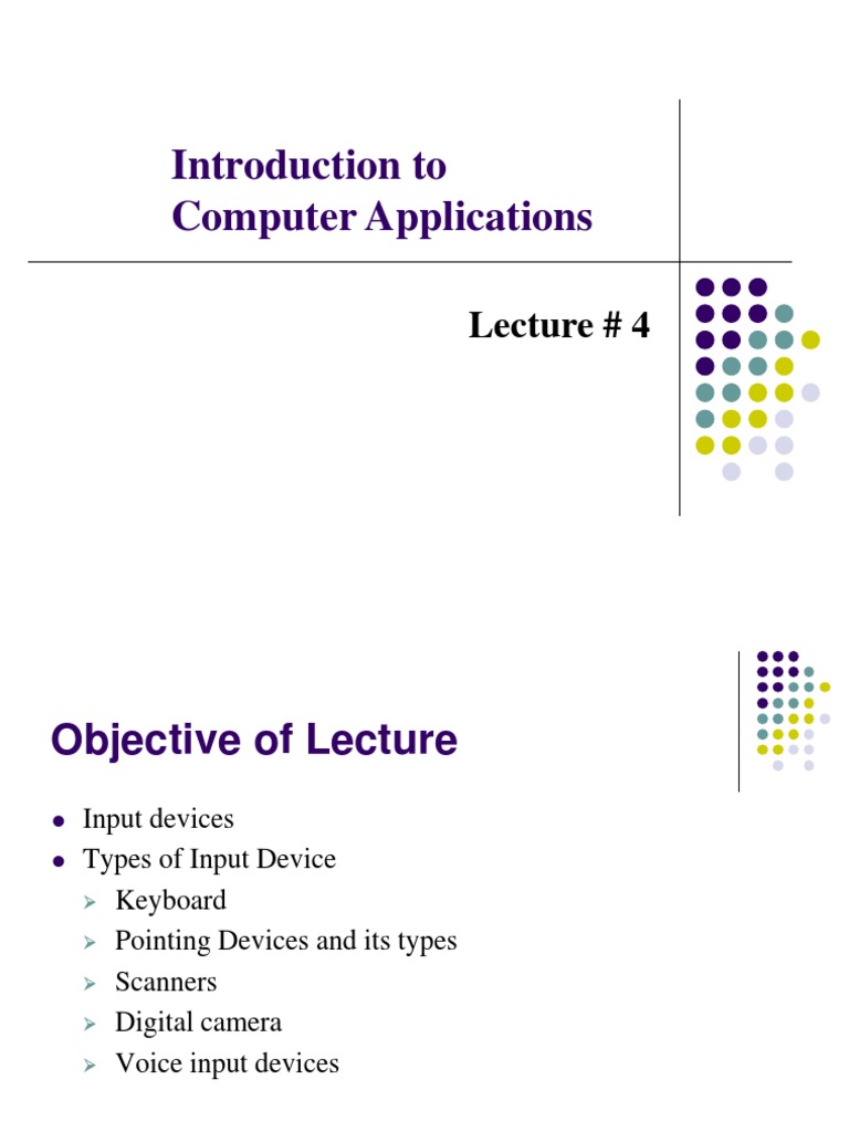Introduction To Computer Applications: Lecture # 4 | PDF | Computer ...