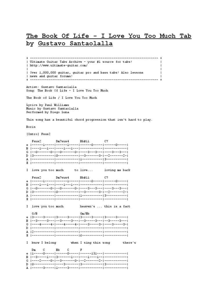 The Book of Life Tab | PDF | Musical Forms | Songs