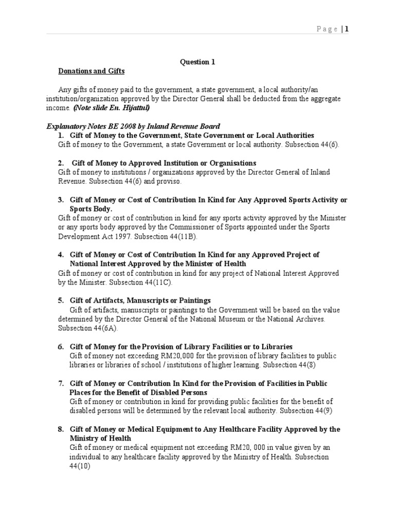 Explanatory Notes BE 2008 by Inland Revenue Board | PDF | Tax Refund ...