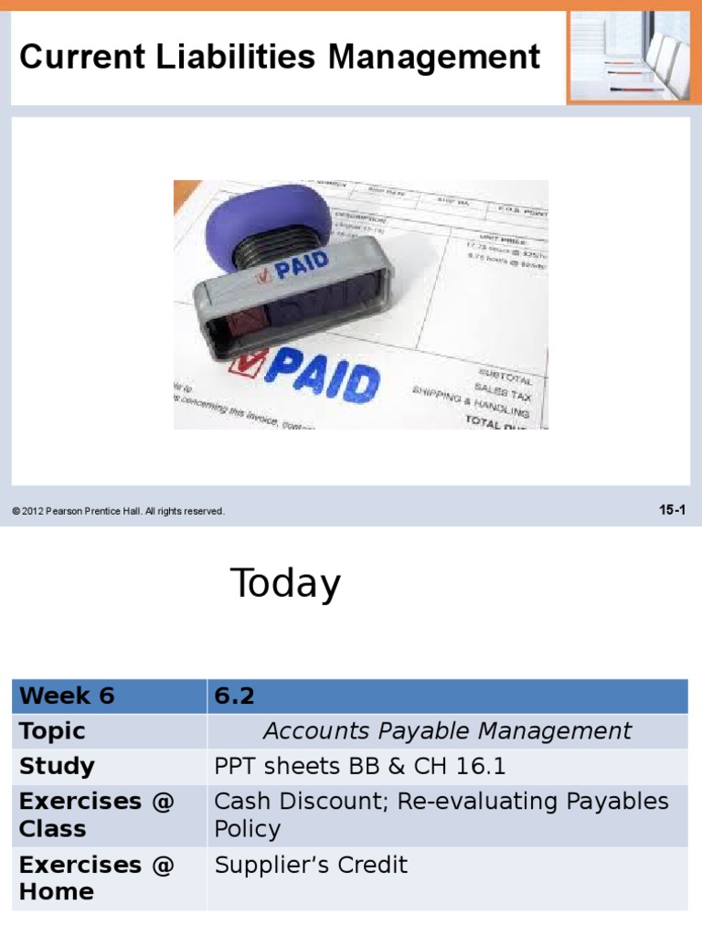 Current Liabilities Management | PDF | Discounting | Accounts Payable