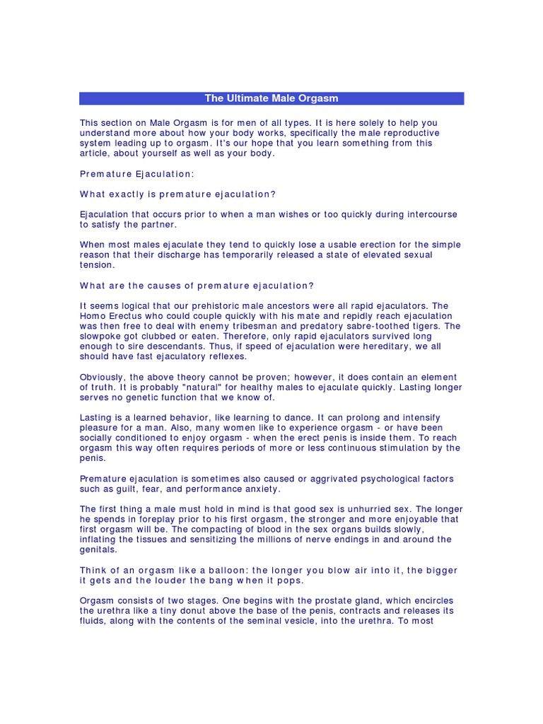 The Ultimate Male Orgasm PDF | PDF | Orgasm | Ejaculation
