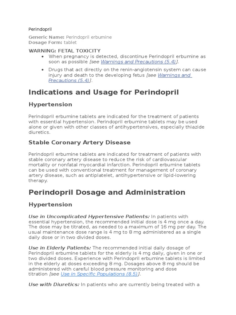 Perindopril | PDF | Drugs | Medical Specialties