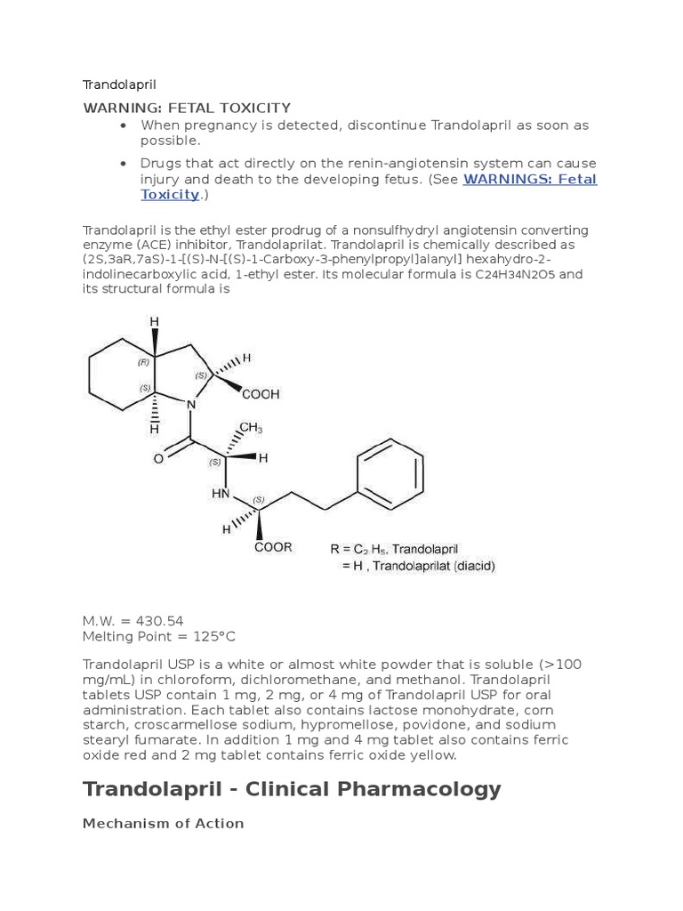 Trandolapril | PDF | Myocardial Infarction | Blood Pressure