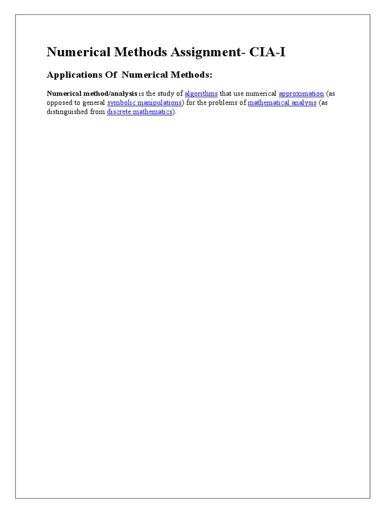 Numerical Method Assignment | PDF