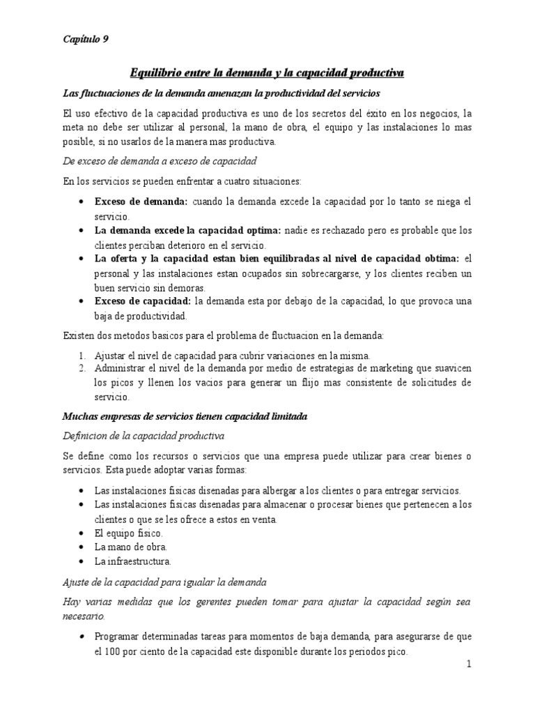 Equilibrio Entre La Demanda y La Capacidad Productiva | PDF | Oferta ...