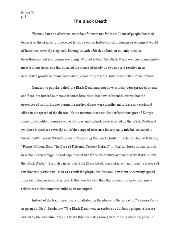 Black Death Research Paper | PDF | Black Death | Plague (Disease)