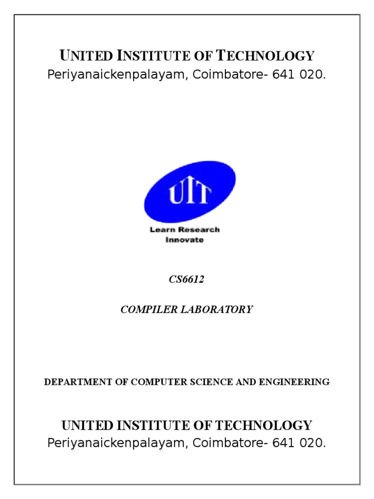 Compiler Lab (2016-2017) | PDF | C (Programming Language) | Parsing