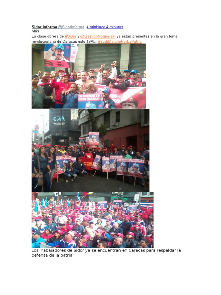 Sidor en la Toma Revolucionaria de Caracas | PDF | Política | Viajes y ...