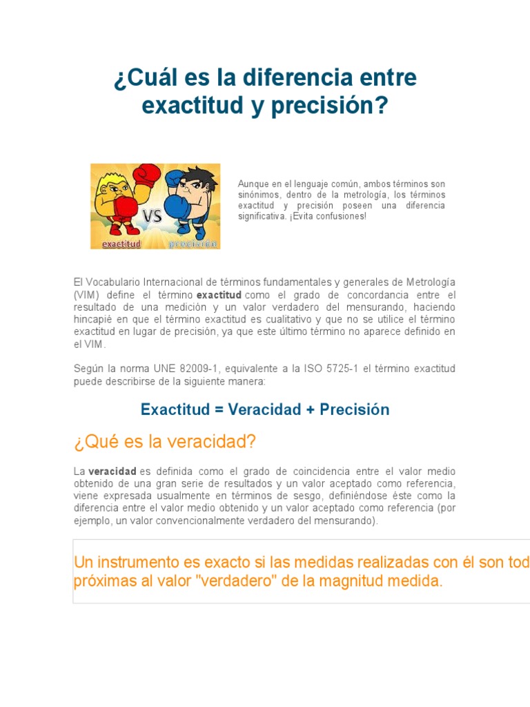 Cuál Es La Diferencia Entre Exactitud y Precisión