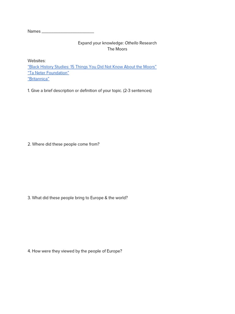 Researchworksheet | PDF