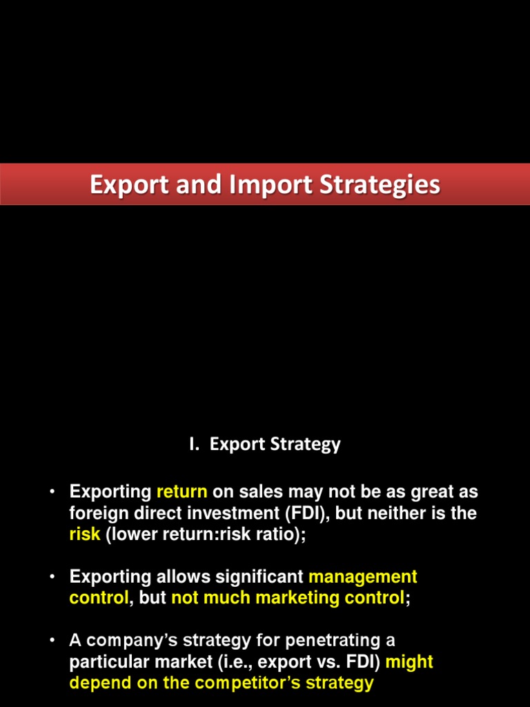 Export and Import Strategies | PDF | Exports | Cargo