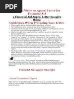 Sap Appeal Sample Letter | PDF | Student Financial Aid In The United ...