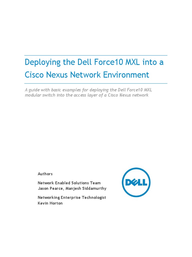 Deploying The Dell Force10 MXL On A Cisco Nexus Network v1 1 | PDF
