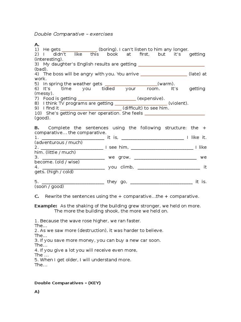Double Comparative | PDF