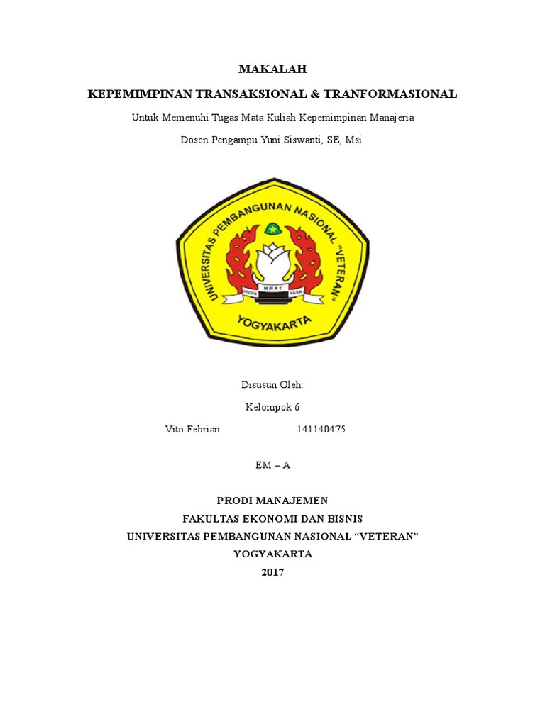 Kepemimpinan Transaksional vs Transformasional | PDF